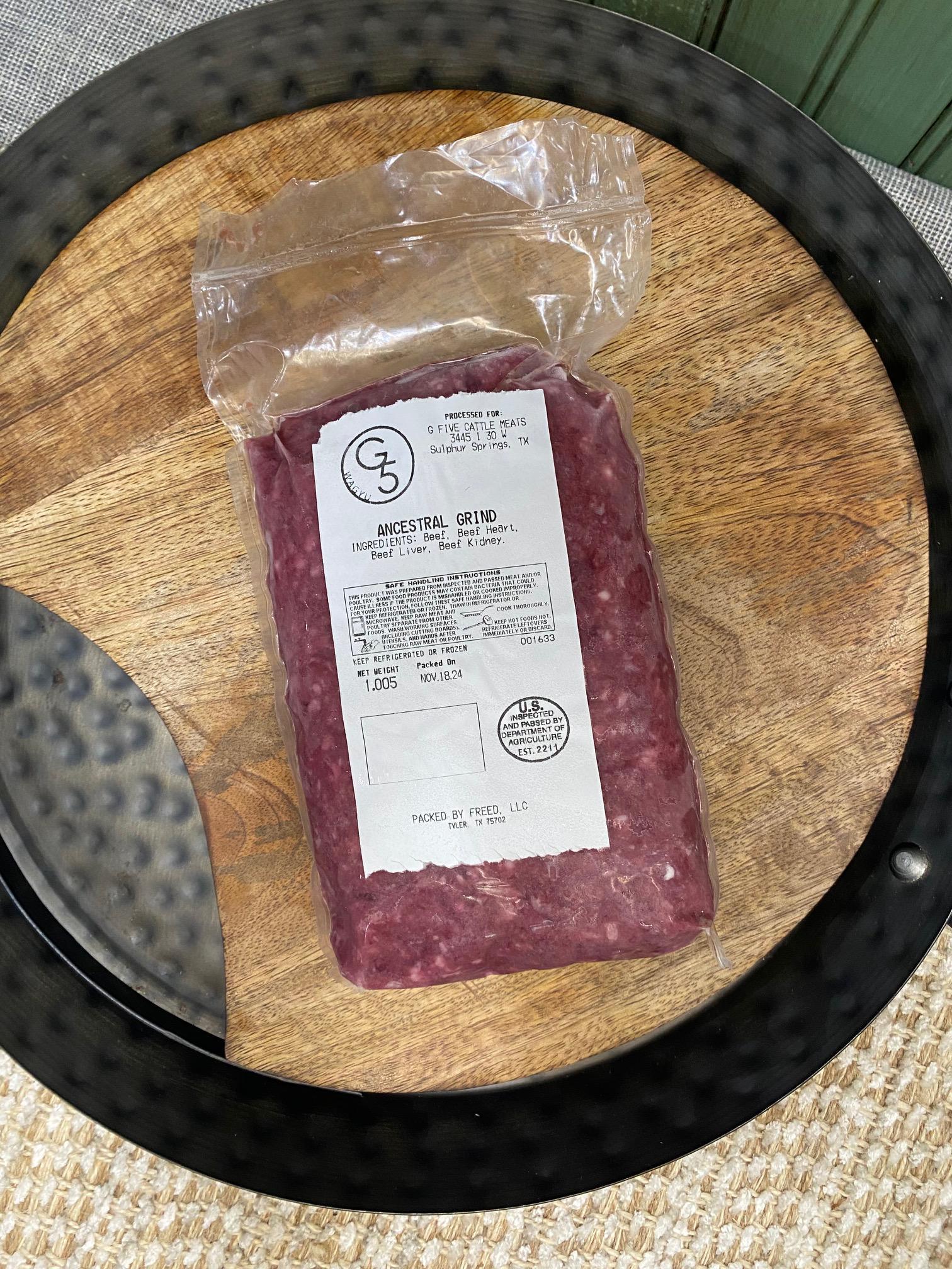 Ground Beef | Ancestral Grind – G FIVE Cattle & Meats